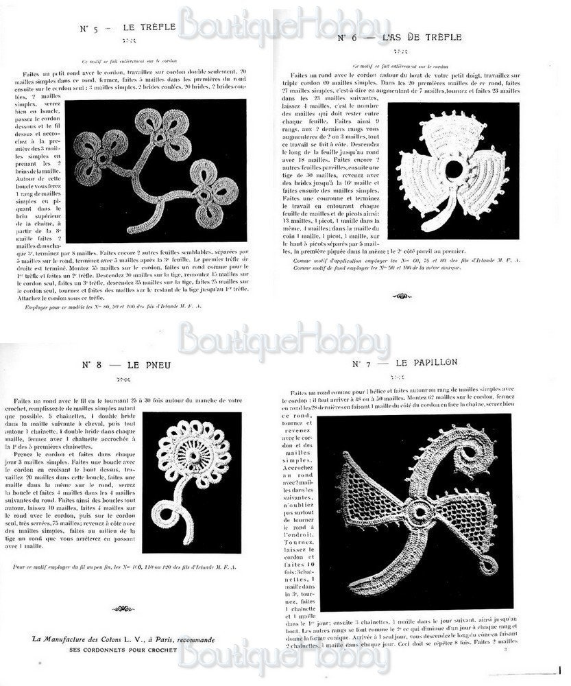Vintage French Irish Crochet Laceinstructions Pattern Book - Etsy