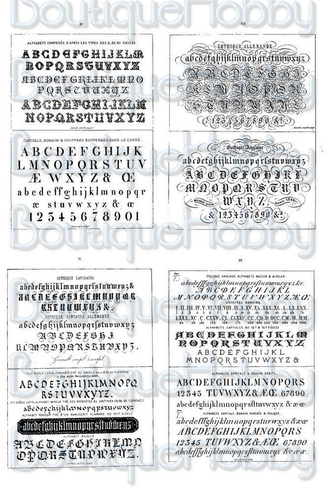 Vintage Monograms,initials,alphabet PDF Instant Download - Etsy