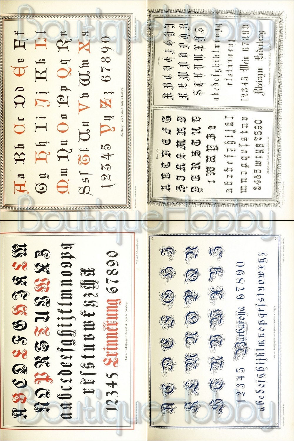 Vintage German Monogram Fontsalphabetinitials Instant - Etsy