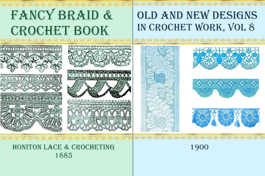 Vintage Crochet Lace Edging Patterns Books,collection of 2 Xhoniton ...