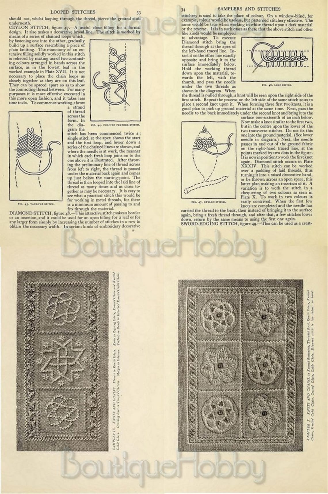Beginner Hand Embroidery Art Bookstitch Patternssamplers and - Etsy