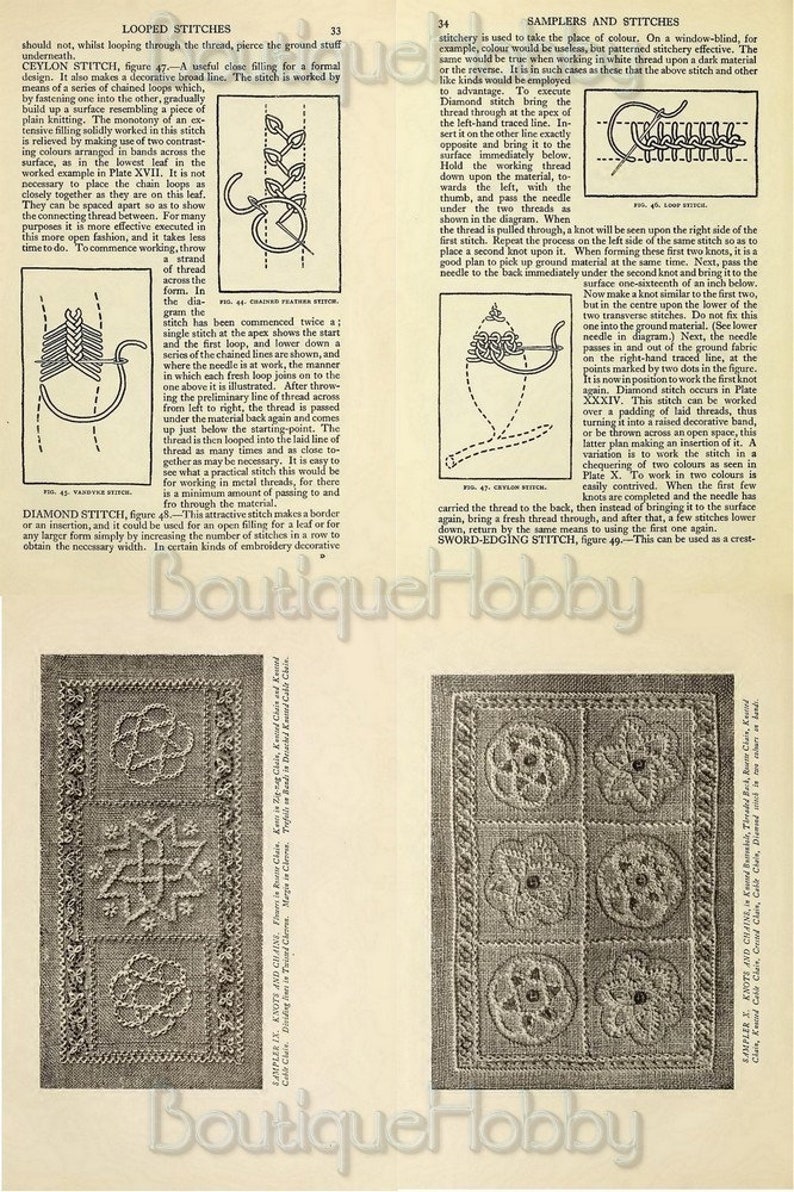 Beginner Hand Embroidery Art Bookstitch Patternssamplers and - Etsy