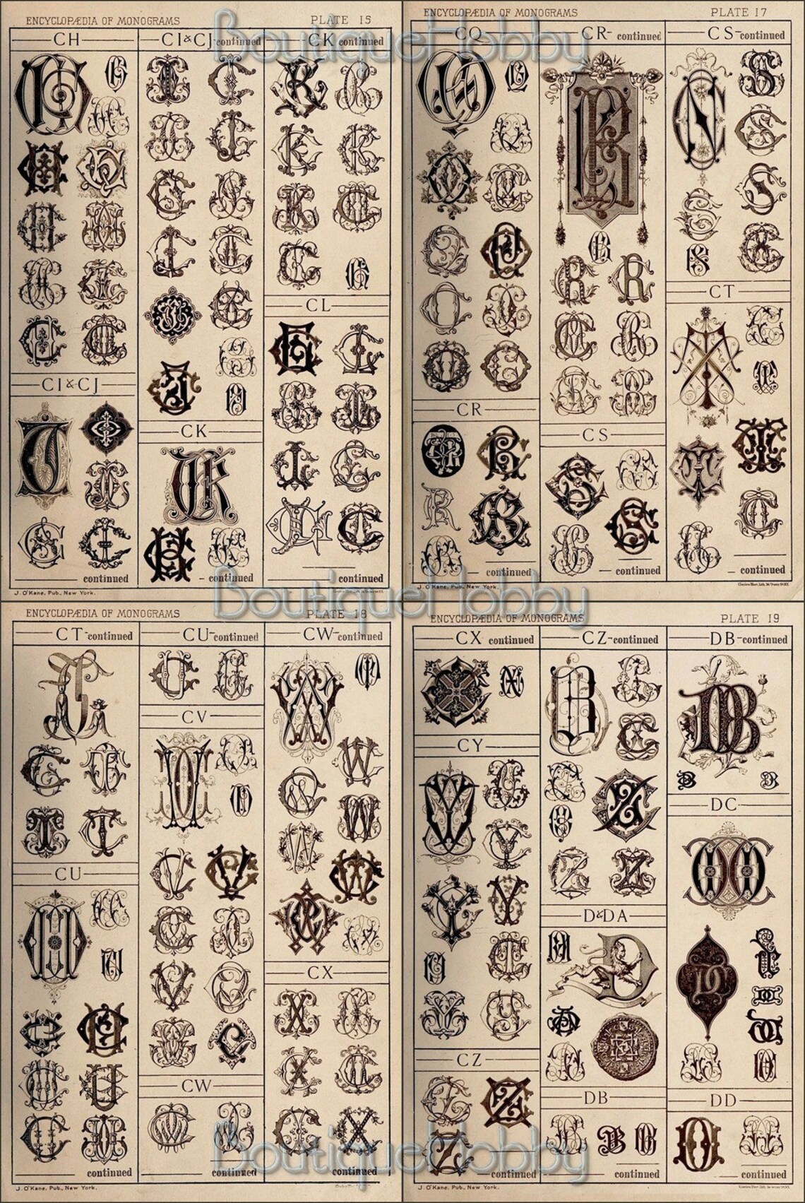 Monograms Vintage Booksembroidery Fontold Books ENCYCLOPEDIA | Etsy