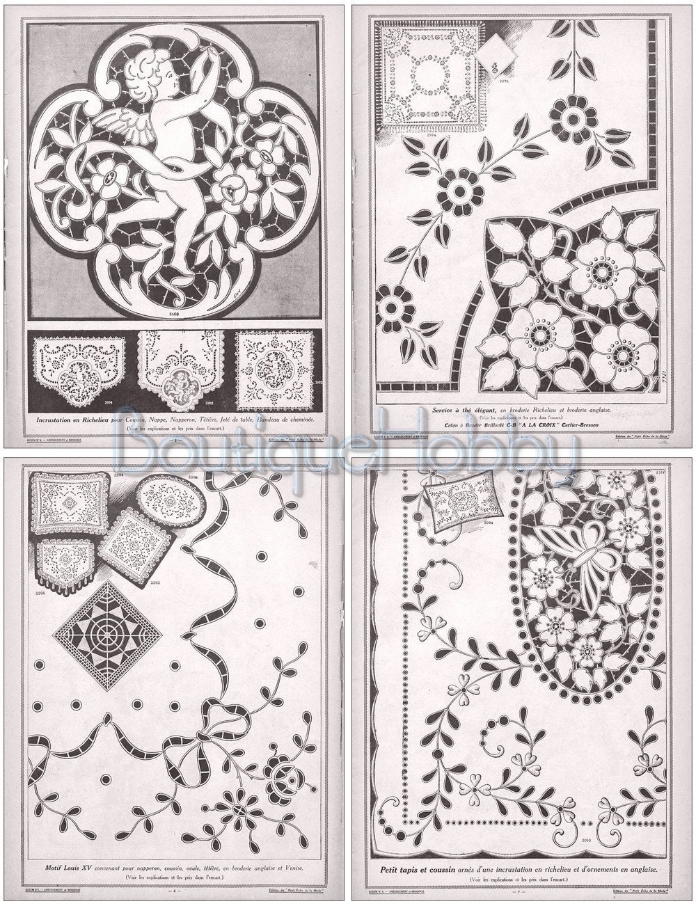 Hand French Embroidery Patterns,la Broderie Blanche Fancy DESIGNS - Etsy