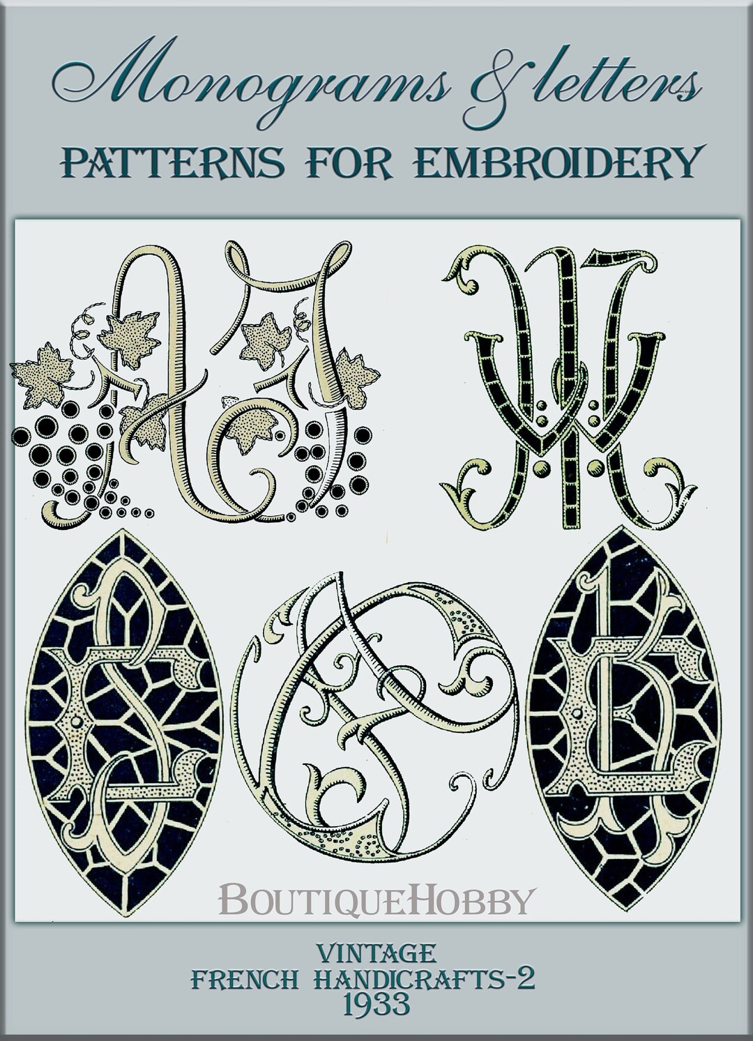 Monograms&letters Designs Pattern,alphabet Hand Embroidery,vintage ...