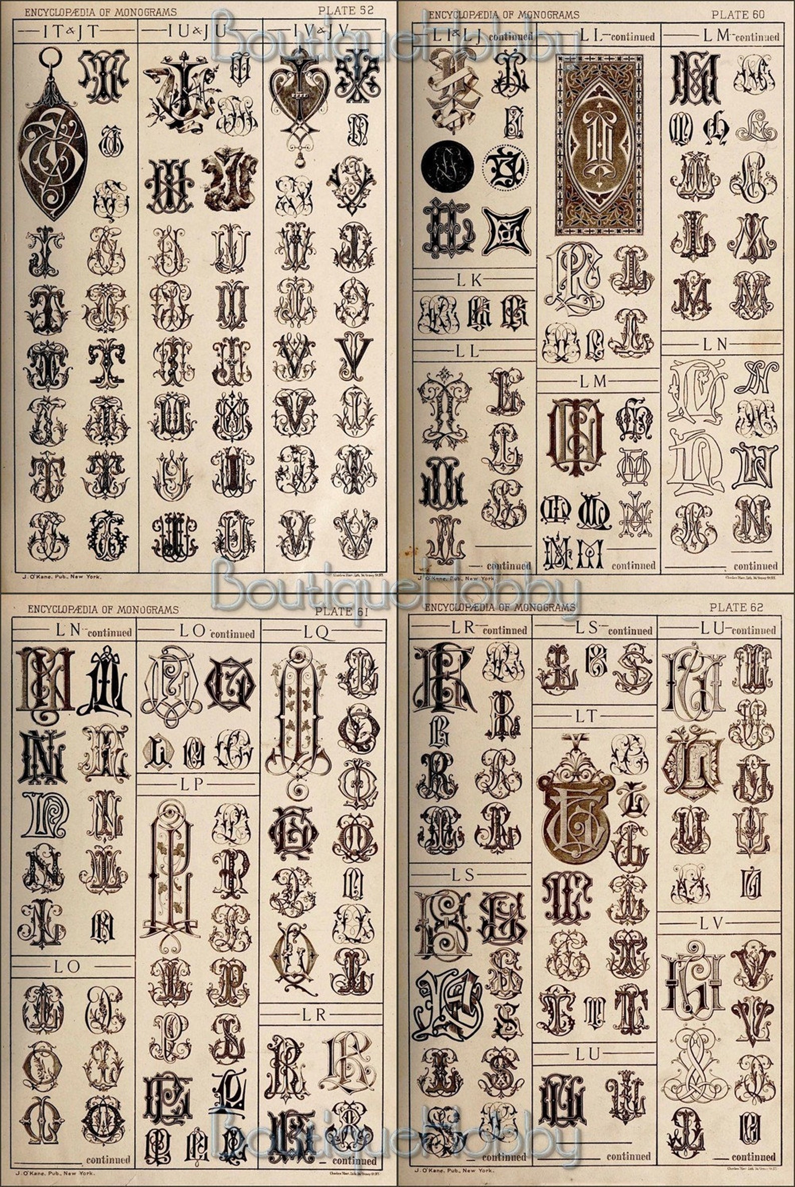 Monograms Vintage Books,embroidery Font,old Books ENCYCLOPEDIA OF 2000 ...