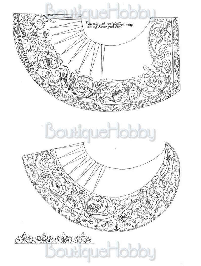 Antique German Embroidery Motif Ornament Patterngermany - Etsy