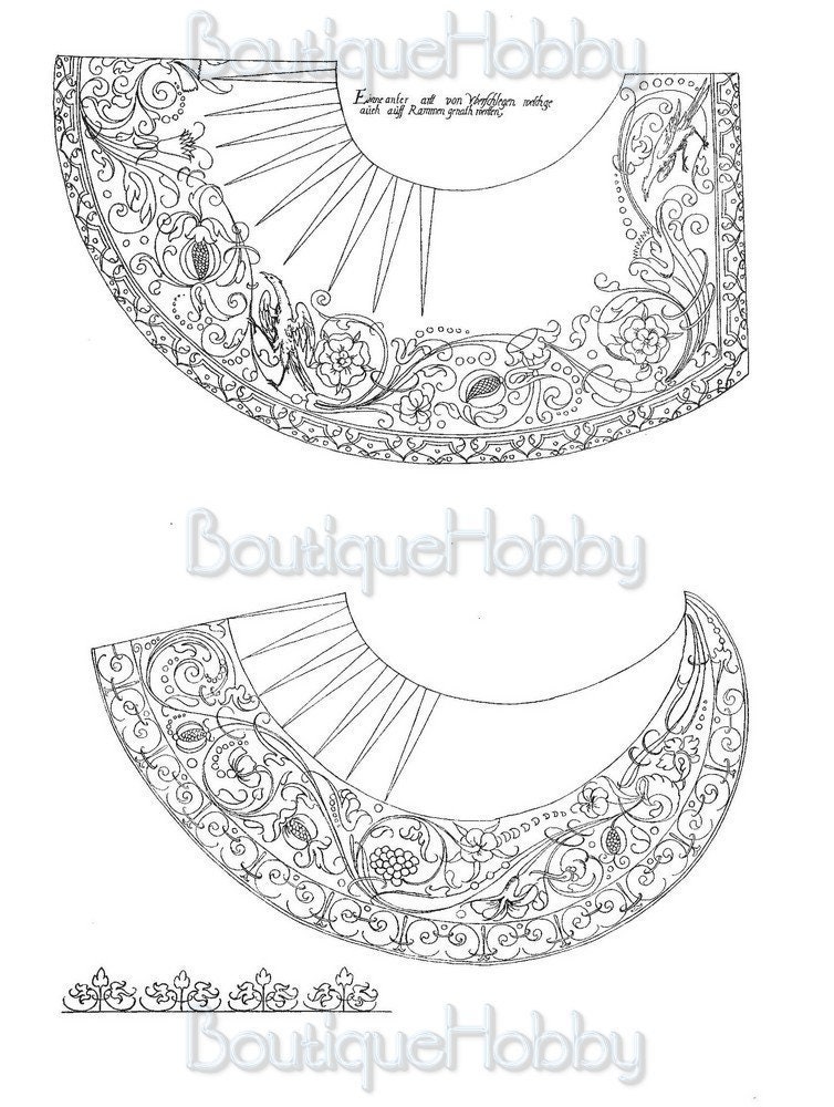 Antique German Embroidery Motif Ornament Patterngermany - Etsy