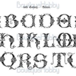 Alphabet vintage bookPrintable lettersplain and ornamental | Etsy