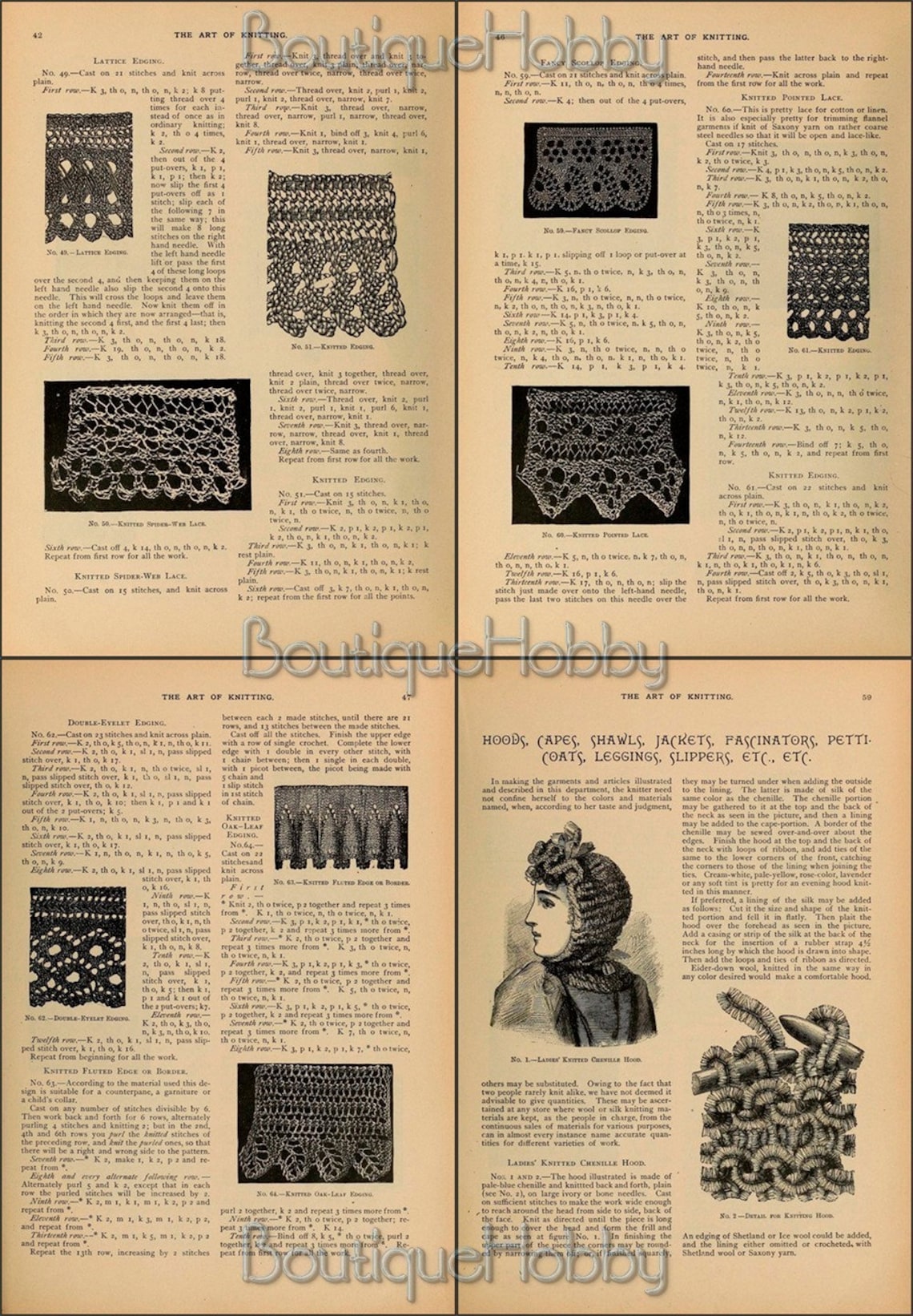 Vintage Knitting Bookhand Knit Instructions Tutorial - Etsy