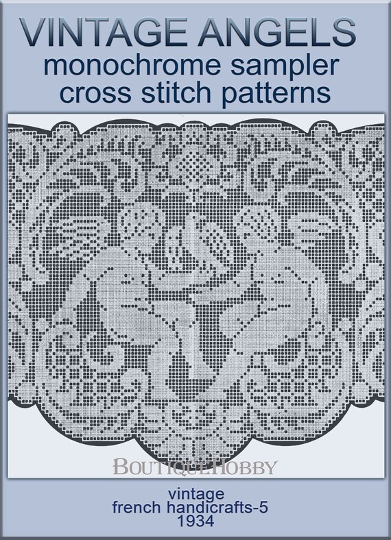 Counted Cross Stitch Patterns Sampler VINTAGE ANGELS 13 | Etsy