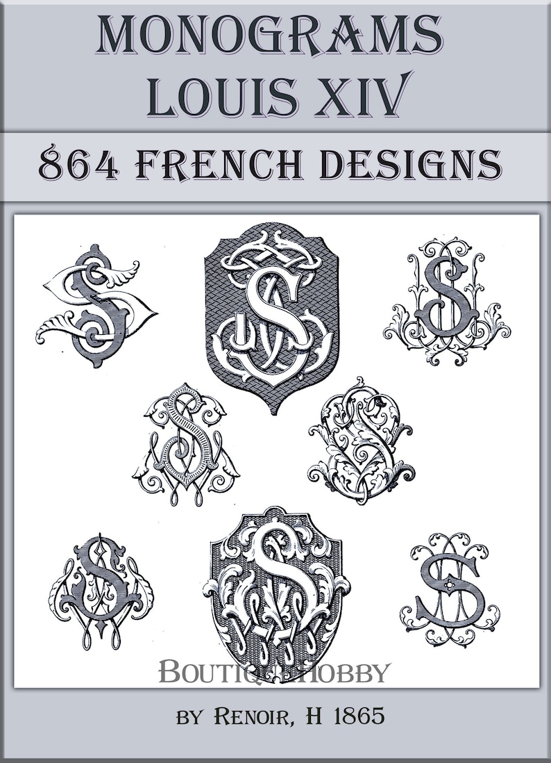 Victorian Monogram Font Louis Xivvintage Letteringalphabet - Etsy