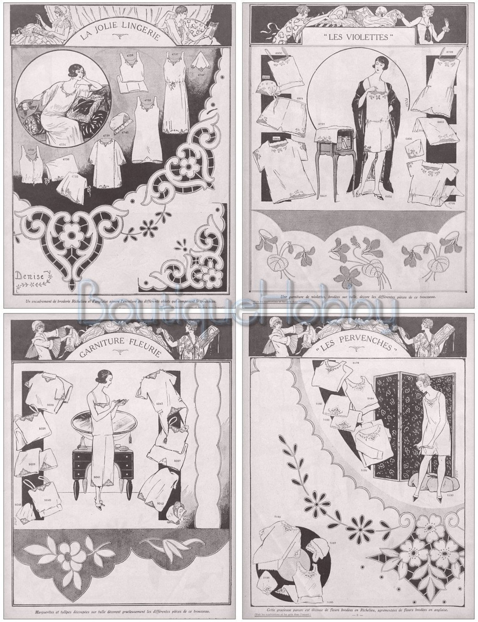 Hand French Lingerie Embroidery Patterns, Fancy DESIGNS - Etsy