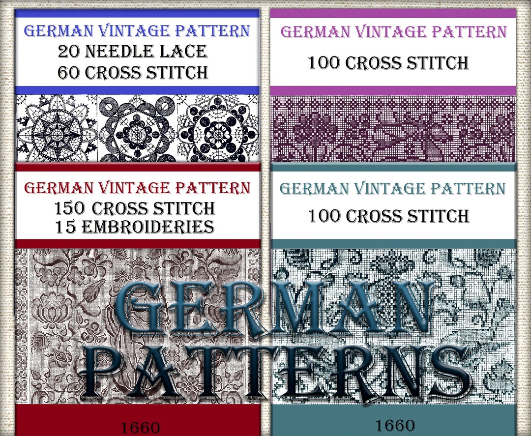German Vintage Cross Stitch Patterns Book,antique Digital Embroidery ...