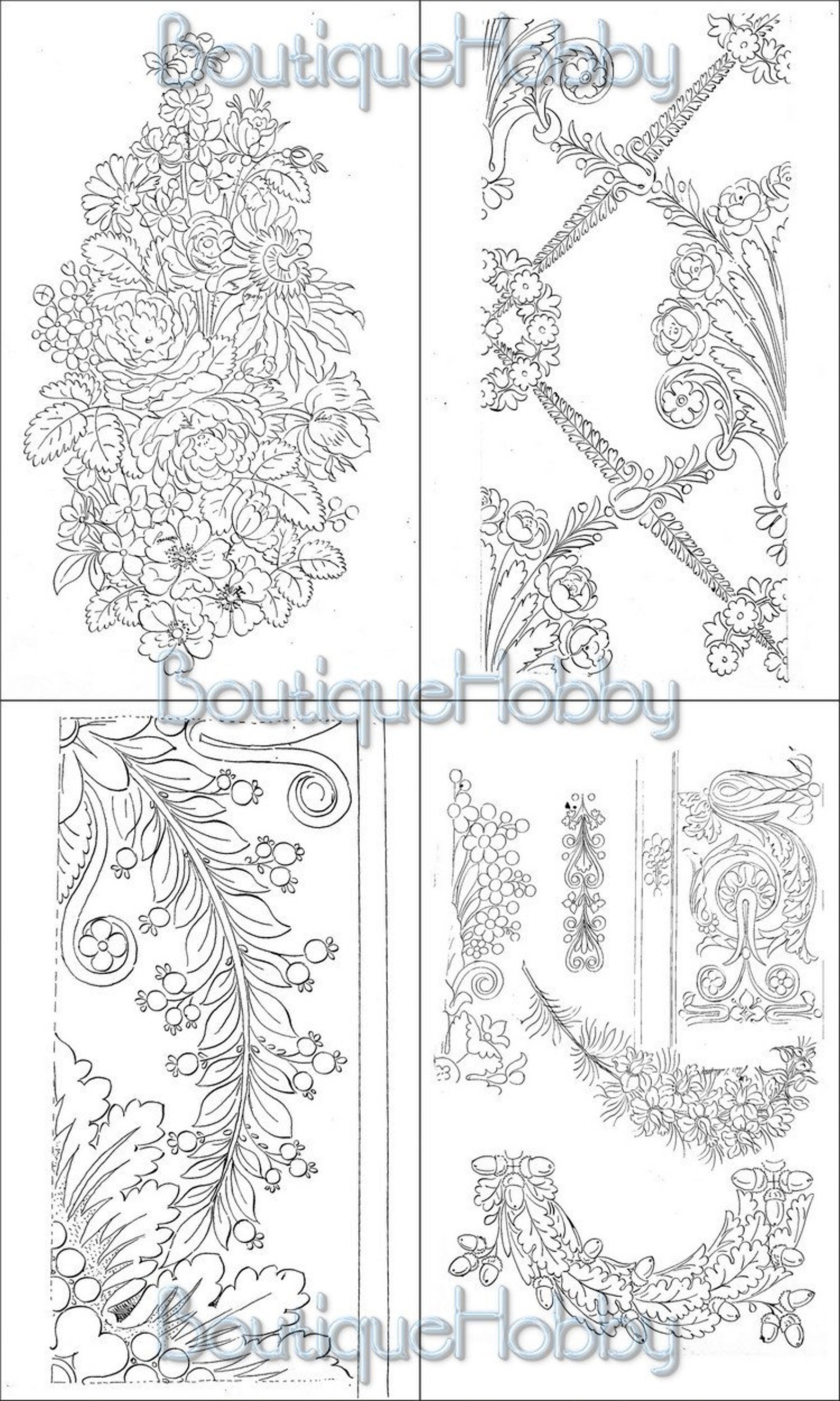 Hand French Vintage Embroidery Patternsdesigns Motifspattern - Etsy