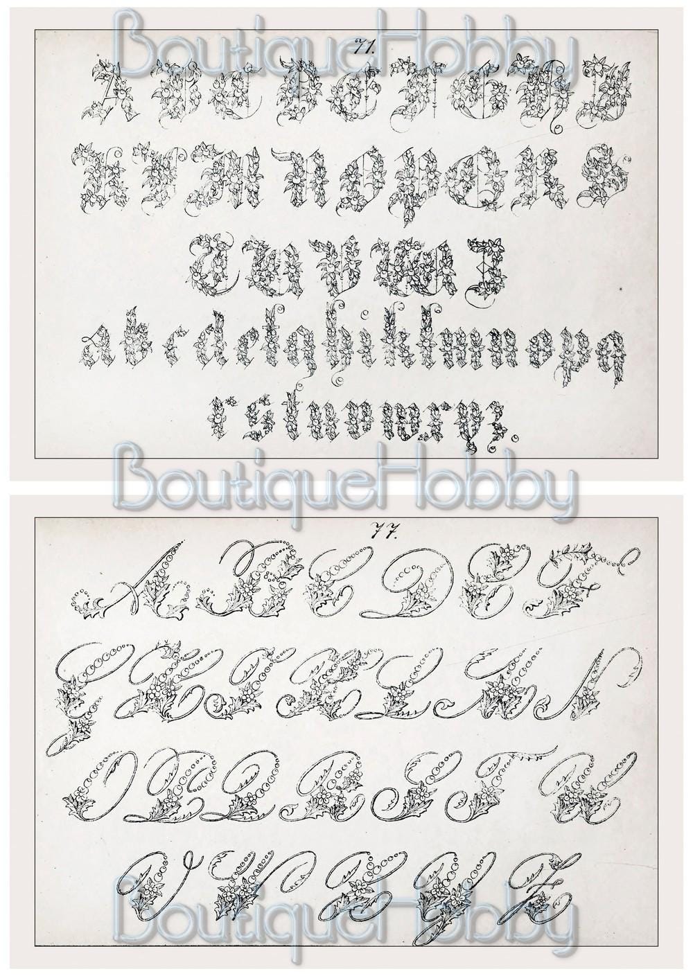 Vintage German Designs Fonts for Embroidery 1869,instant Download - Etsy
