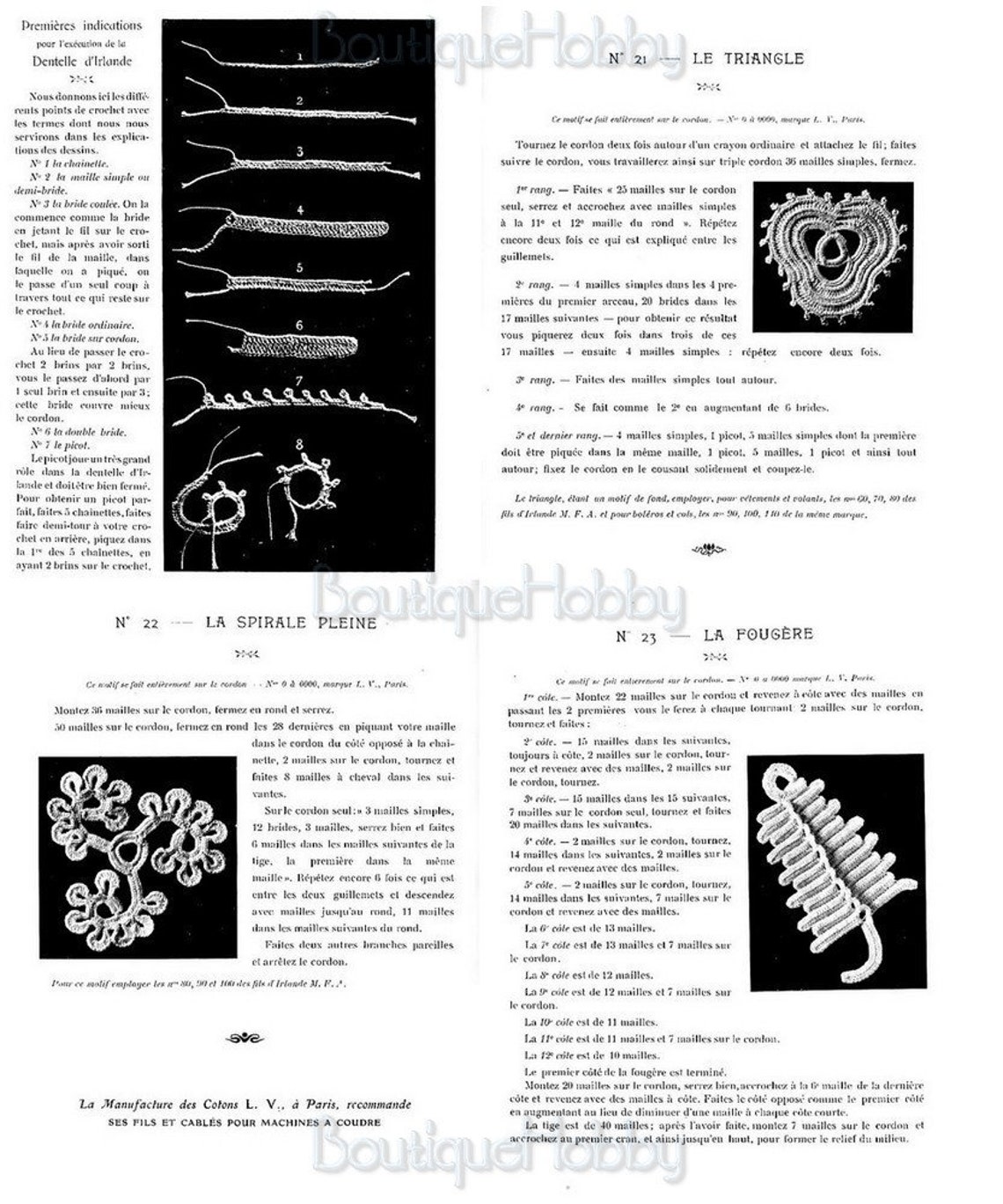 French Vintage Irish Crochet Lacedesignsinstructionspattern - Etsy