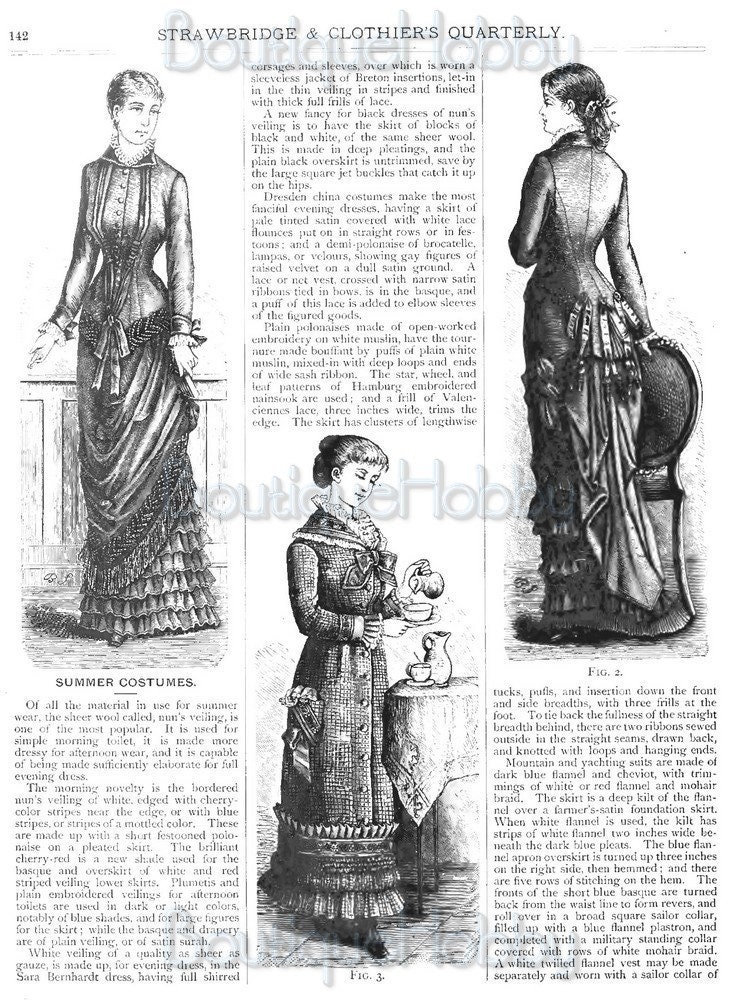 Vintage antique fashion catalogvictorian fashion dress design | Etsy