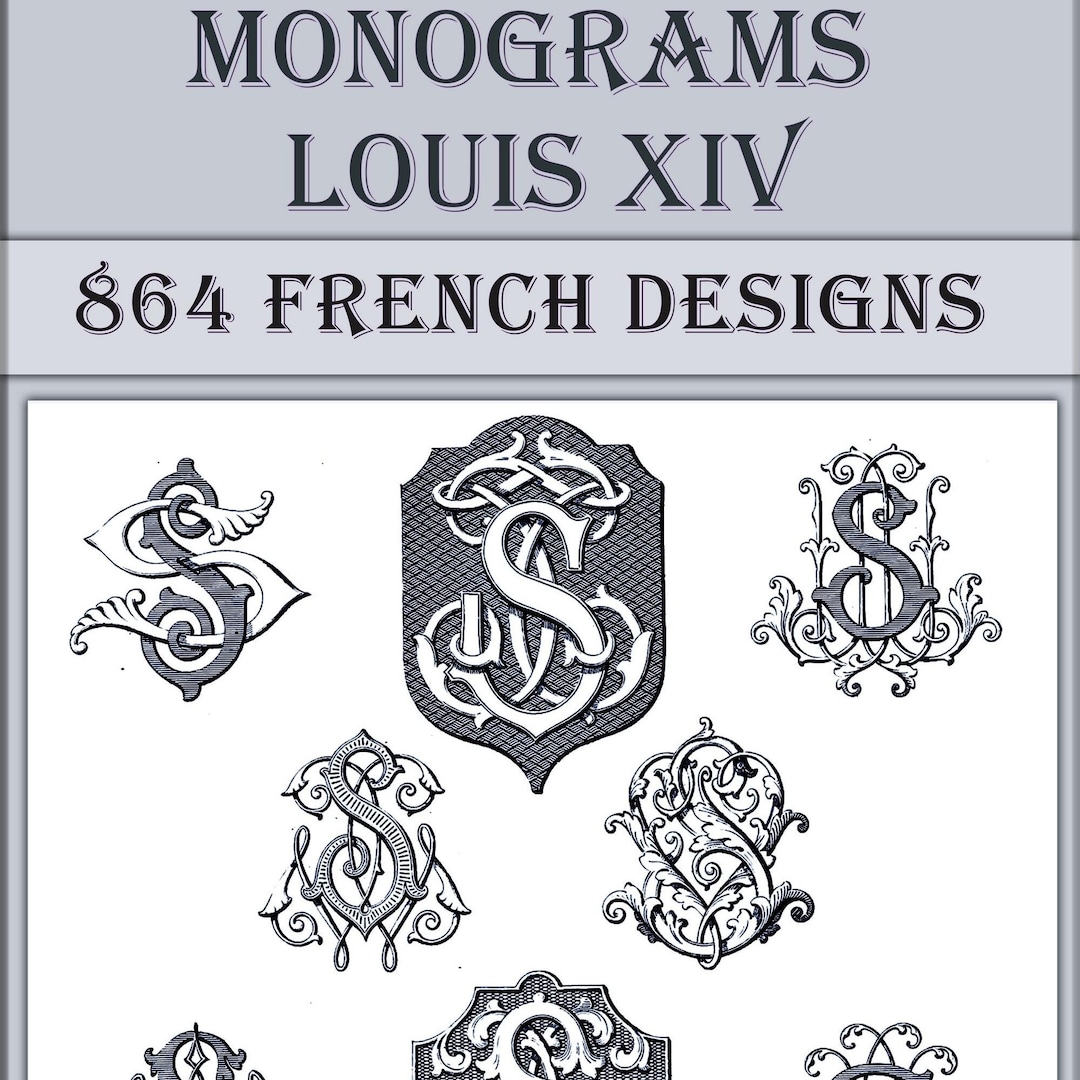 Victorian Monogram Font Louis Xiv,vintage Lettering,alphabet Font ...