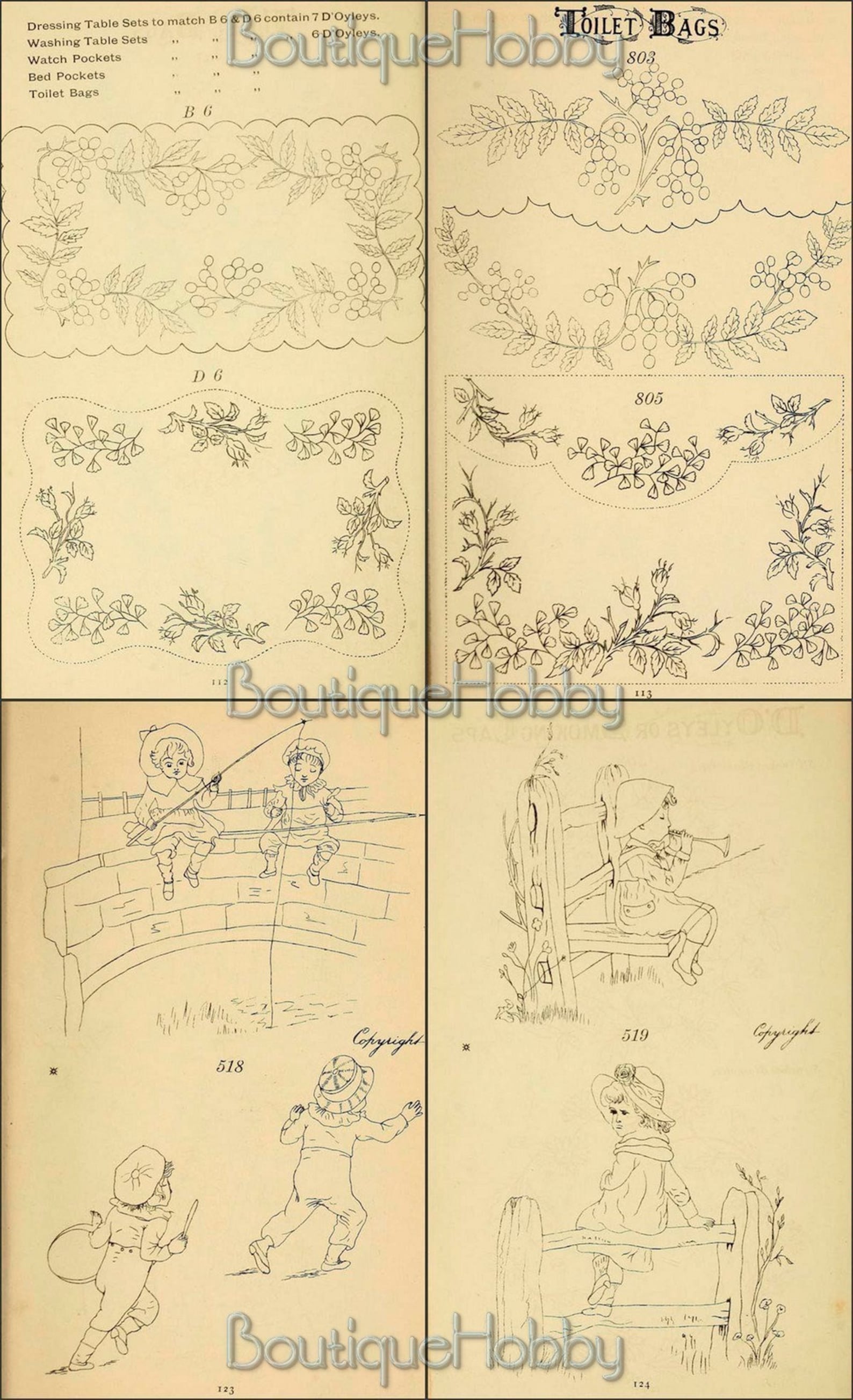 Hand Victorian Embroidery Designs Old Books PDF Book 500 | Etsy