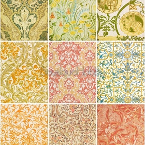 Vintage Digital Wallpaper Printable Paper, Background Set-2, 8.5"x 11 ...