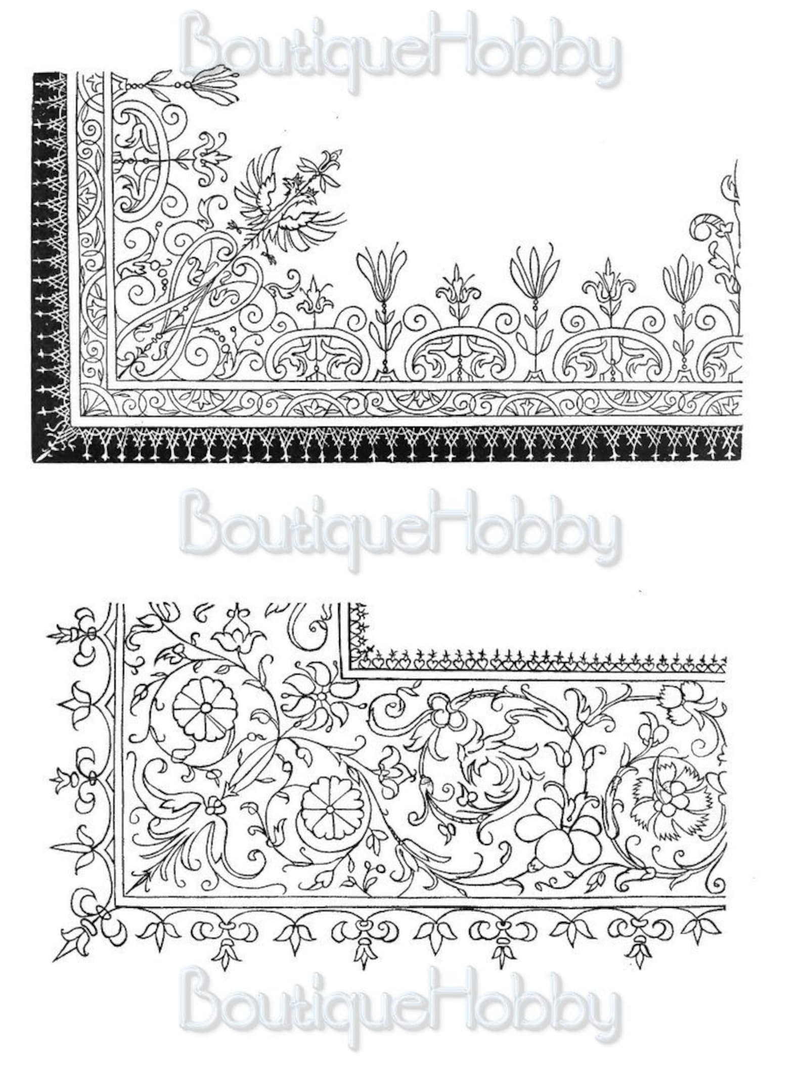 Antique German Embroidery Motif Ornament Patterngermany - Etsy