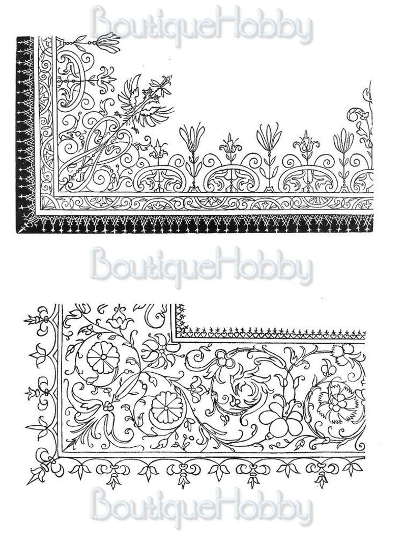 Antique German Embroidery Motif Ornament Patterngermany - Etsy