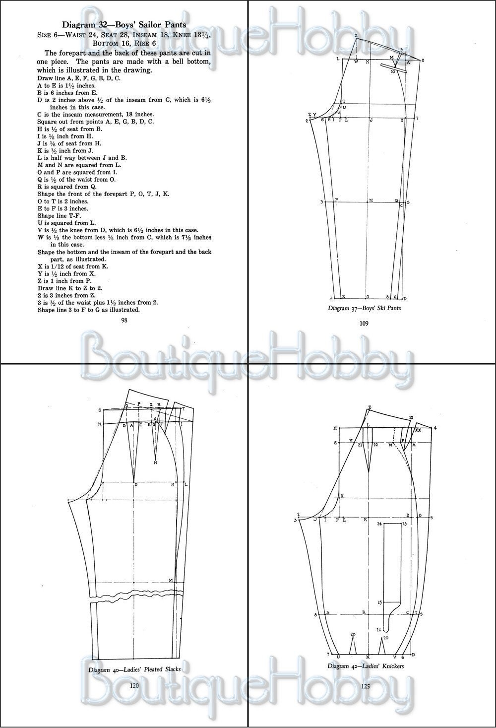 Vintage Pattern Drafting Trousers,mens Sewing Patterns,printable Book ...