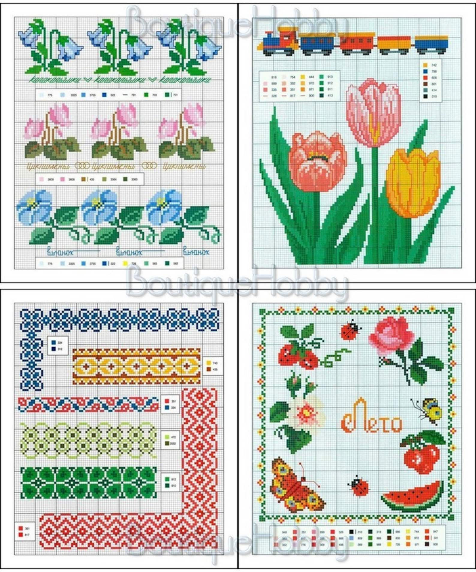200 Modern Patterns Borders for Cross Stitch,border Pattern Embroidery ...