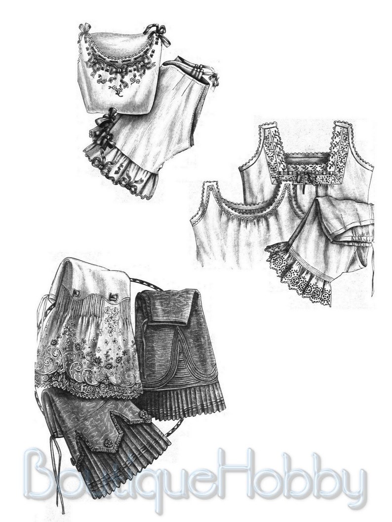 Underwear Sewing Pattern 1913,GERMAN EDITION Österr. Wäschezeitung 1913 ...