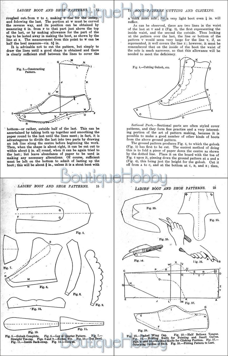 Vintage Shoe Sewing Pattern, Boot and Shoe Making (PDF Pattern) - Etsy
