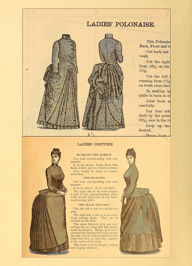 Victorian Costume Sewing Patterns 59 Vintage Designs - Etsy