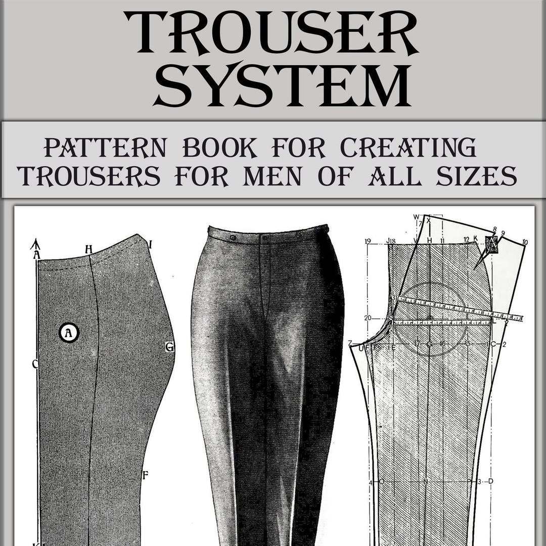 Vintage Mens Trousers Sewing Patterns,self Instruction Printable Book ...