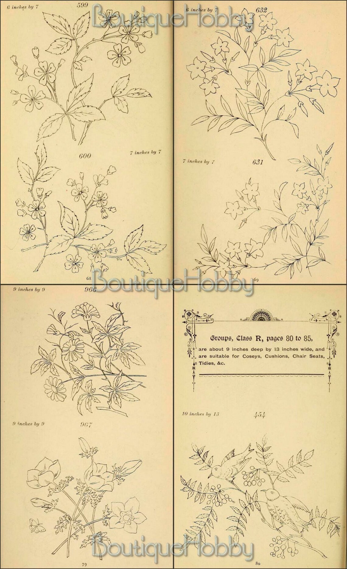 Hand Victorian Embroidery Designs Old Books PDF Book 500 | Etsy