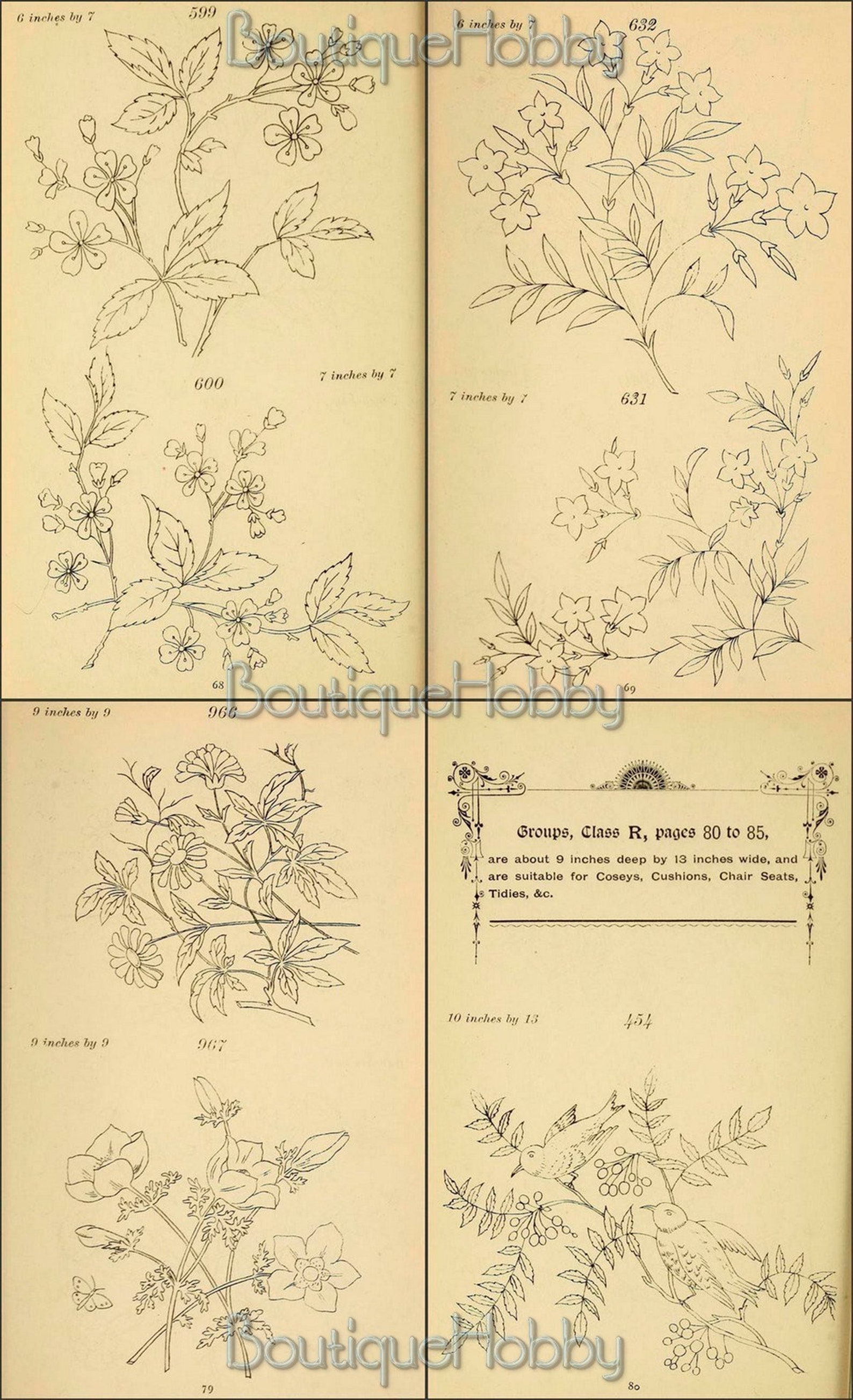 Hand Victorian Embroidery Designs Old Books PDF Book 500 | Etsy