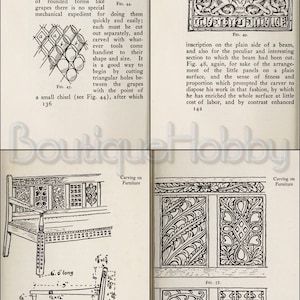 Wood Art Carving Guide,woodworking,old Books,easy Lessons in the Art of ...