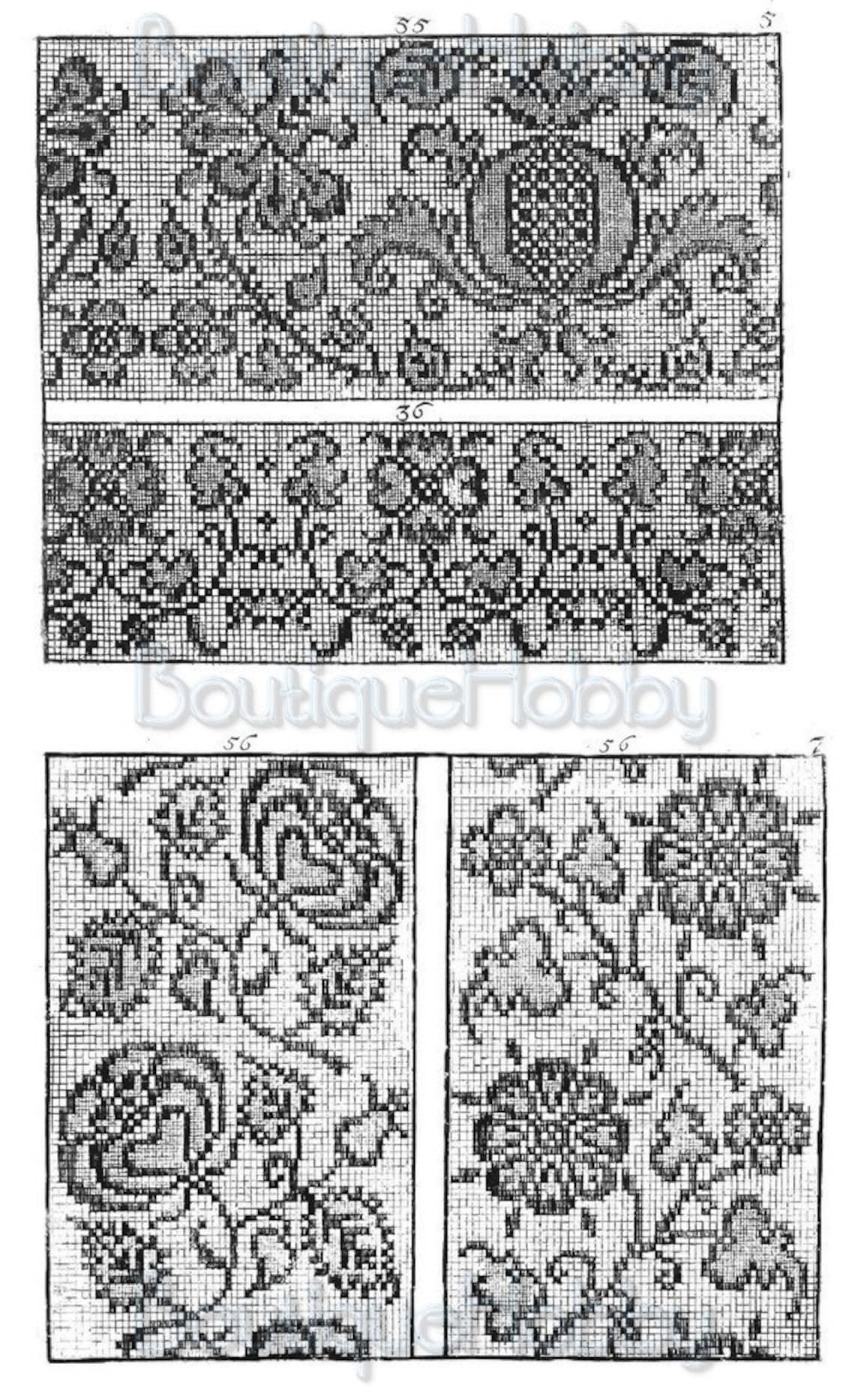 German Vintage Cross Stitch Patterns Book-3,antique Digital Embroidery ...