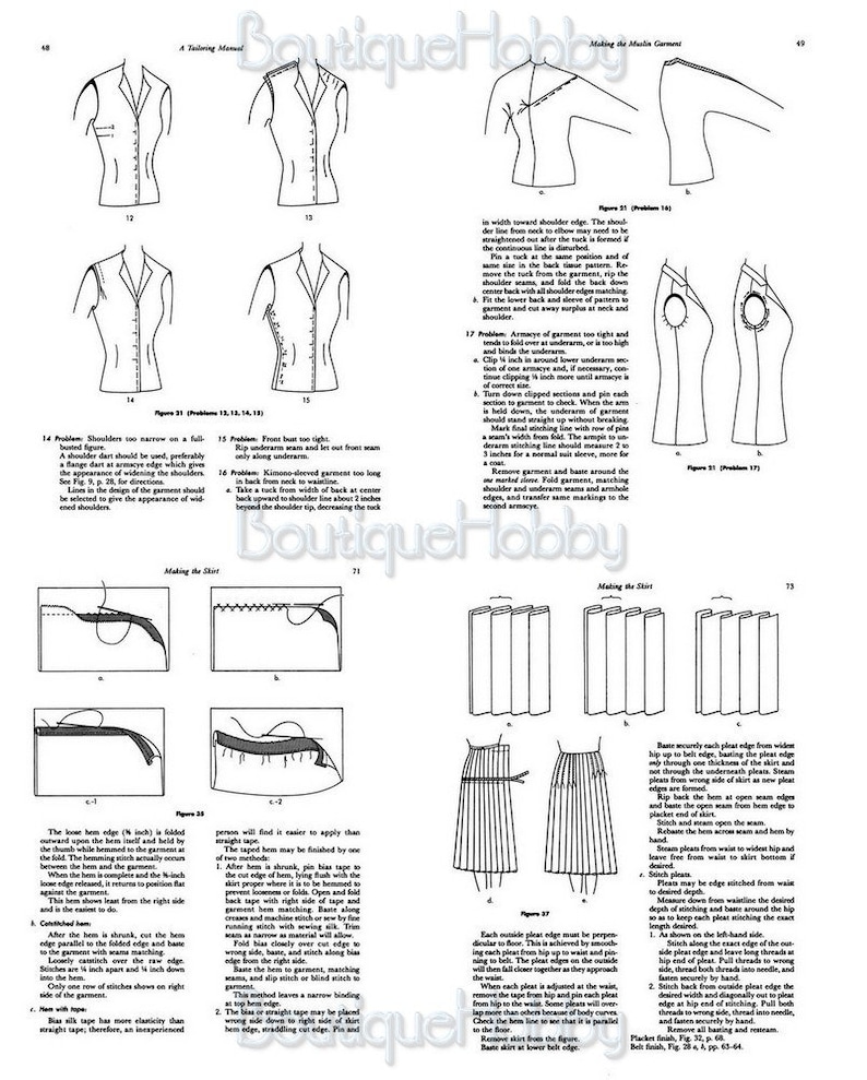 Rare Tailoring Sewing Manual Bookvintage Dressmakingretro | Etsy