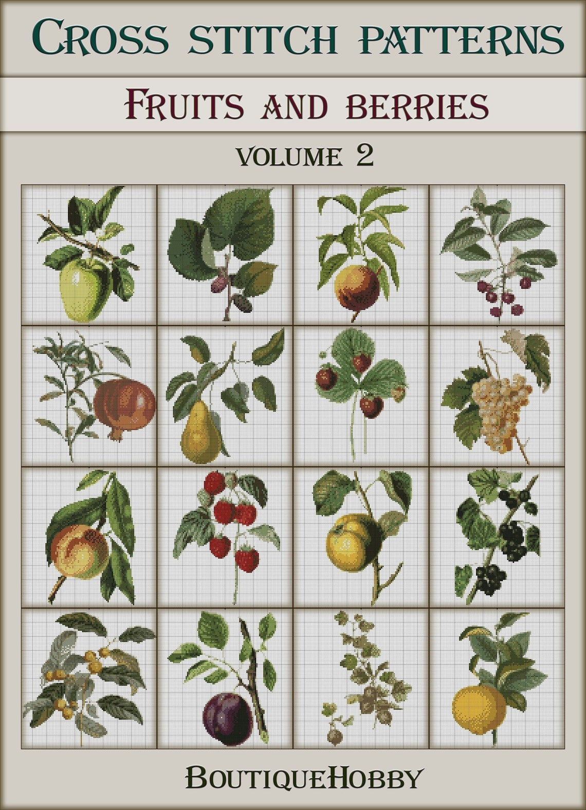 Cross Stitch Pattern Book Pdf Berriesplants Fruits Patterns - Etsy