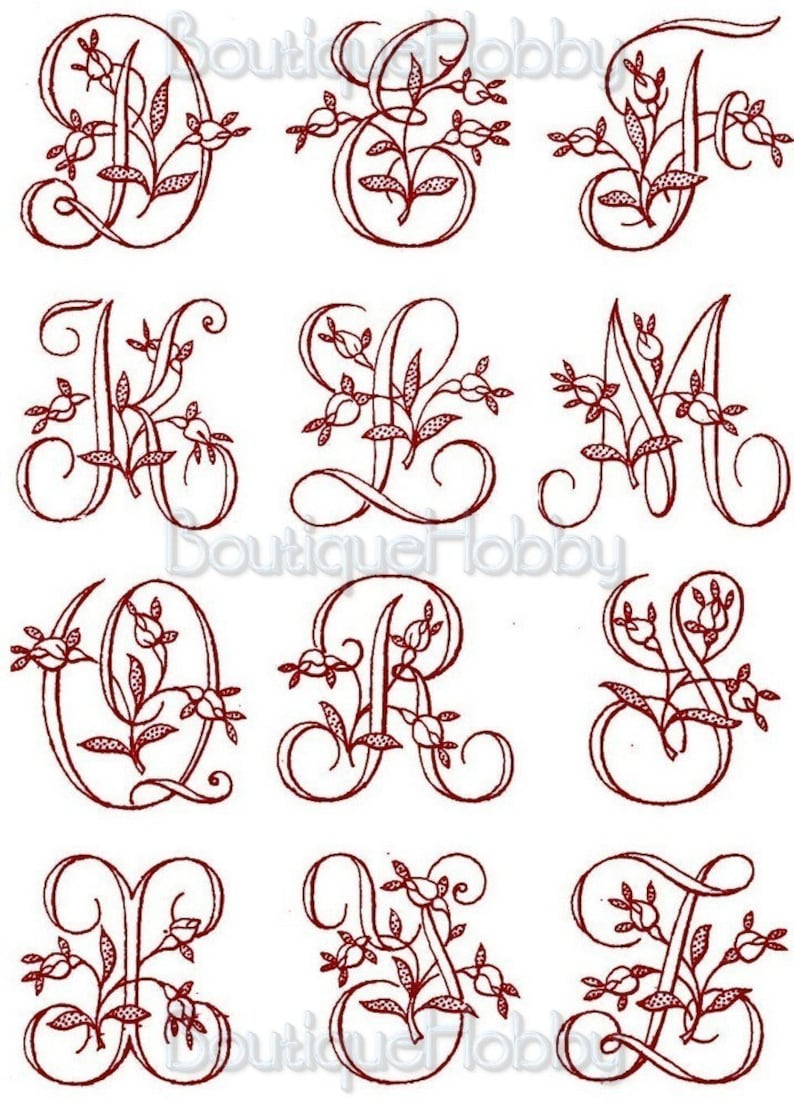 25 Victorian Alphabet Embroidery Designs Vol. 2 (PDF Pattern) - Etsy