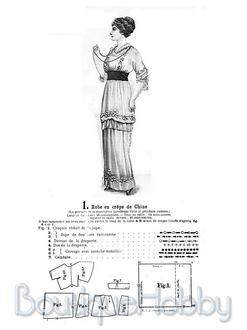 French Sewing Patterns,edwardian Dress,la Mode Illustrée 02-1914 With ...