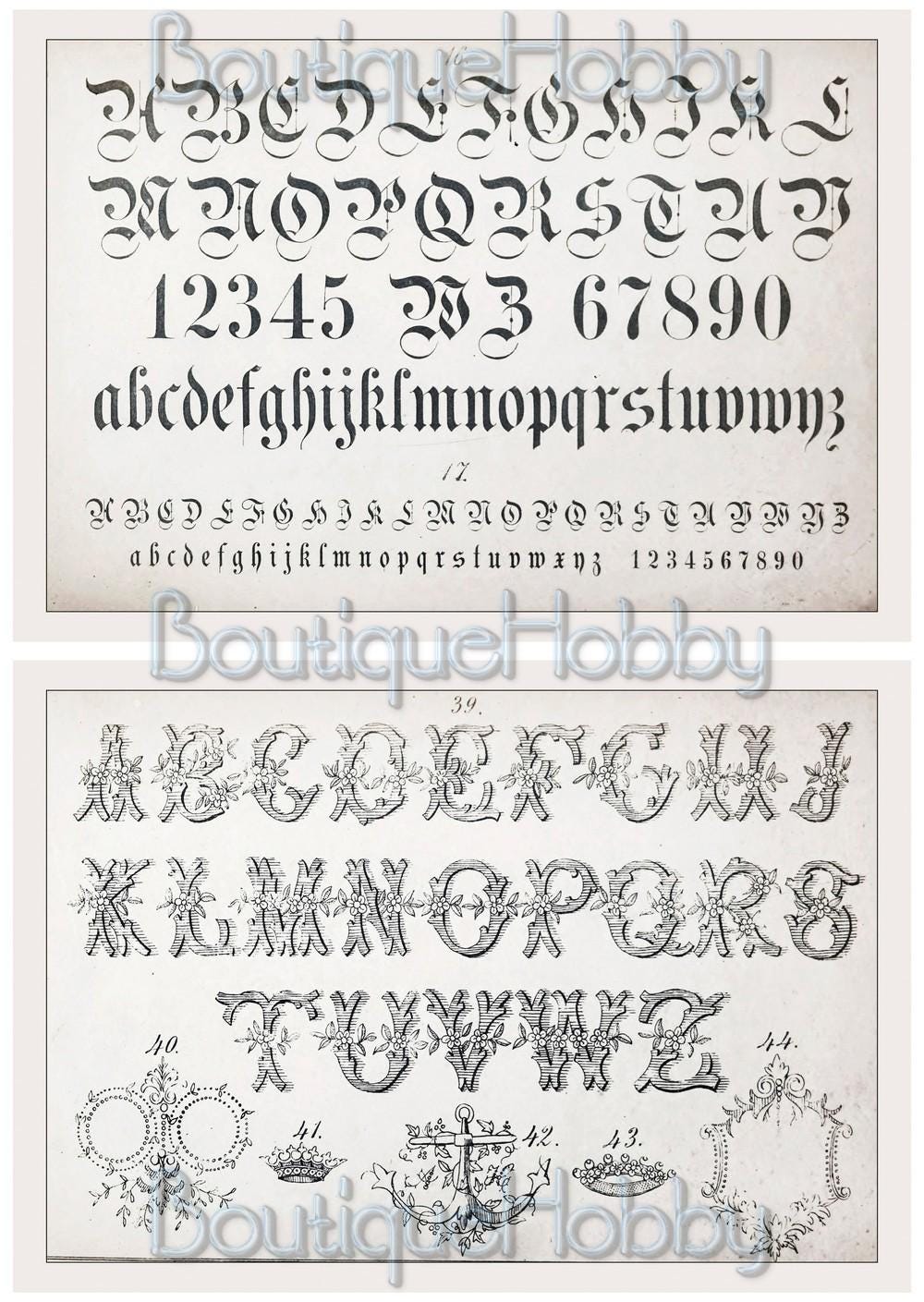 Vintage German Designs Fonts for Embroidery 1869,instant Download - Etsy