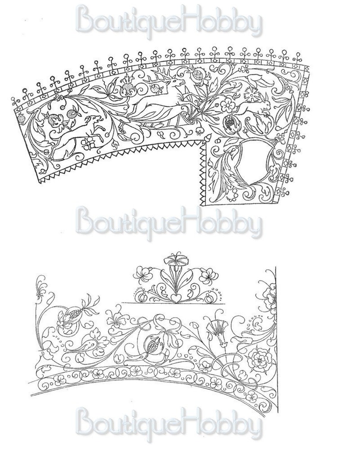 Antique German Embroidery Motif Ornament Patterngermany - Etsy