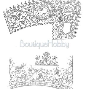 Antique German Embroidery Motif Ornament Pattern,germany Patterns 1619 ...