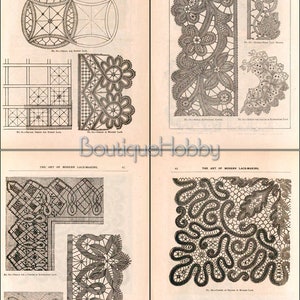How to Make Hand Made Lace,pattern Making Rare Book,the Art of Modern ...