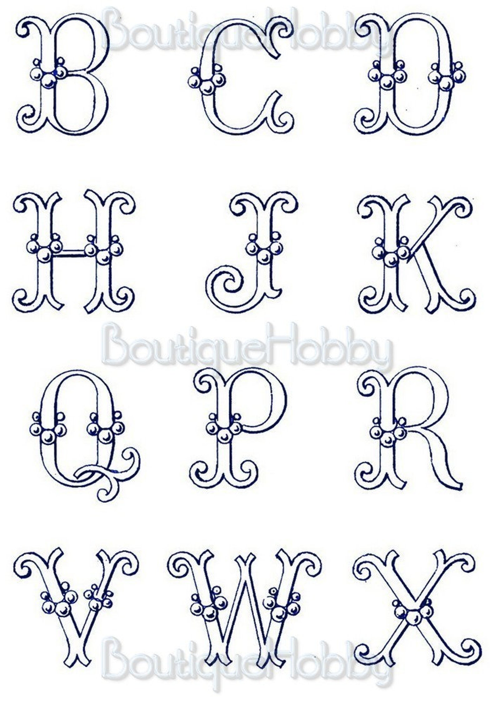 25 Victorian Alphabet Embroidery Designs-2,embroidery Fonts,letter ...