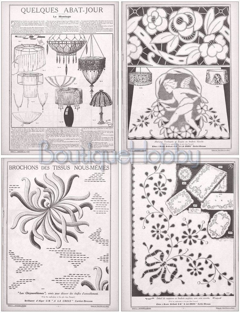 Hand French Embroidery Patterns,la Broderie Blanche Fancy DESIGNS - Etsy