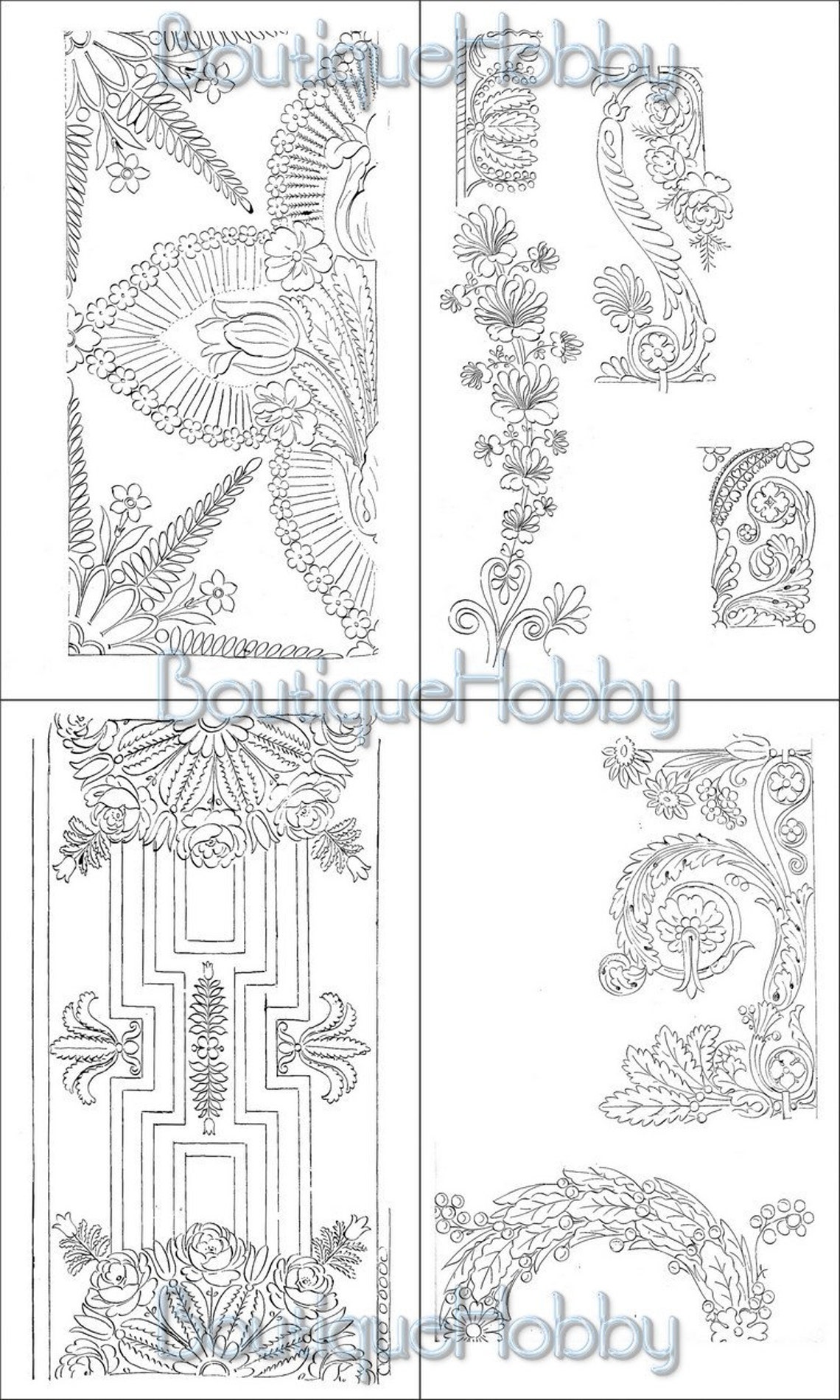 Hand French Vintage Embroidery Patternsdesigns Motifspattern | Etsy