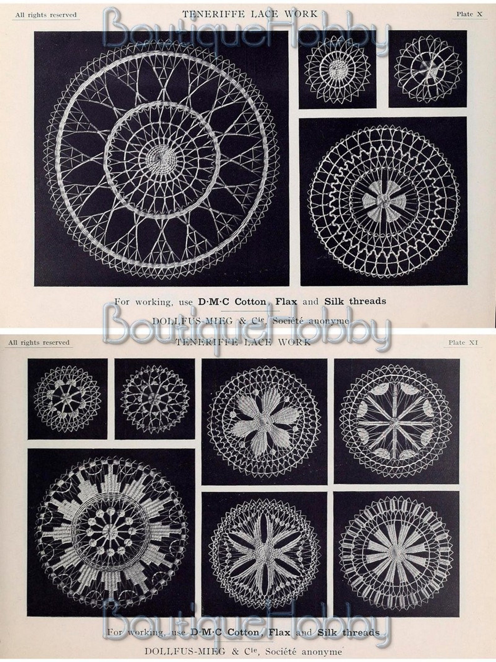 Vintage Tutorial Needlework,lace Making Patterns Books,teneriffe Lace ...