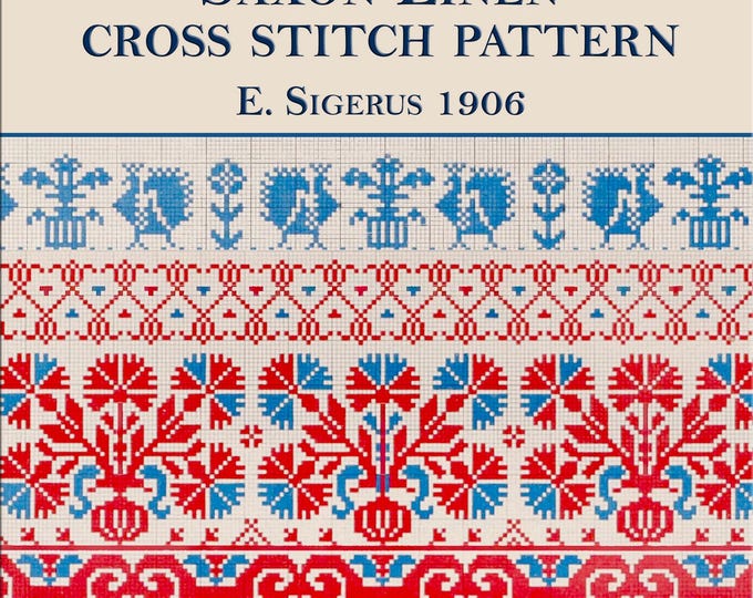 Saxon Linen Cross Stitch Pattern Book,german Vintage Digital Embroidery ...